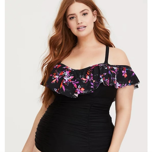 torrid | Swim | Torrid Tropical Off Shoulder Swimsuit | Poshmark